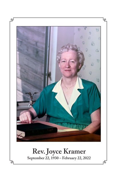Joyce Kramer Memorial Booklet