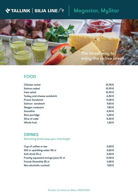 Megastar - MyStar_conference menu 2022/2023 ENG