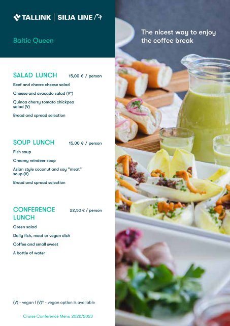 TAST Conference Menu 2022/2023 ENG