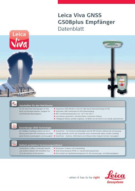 Leica Viva GNSS GS08plus Empfänger Datenblatt - Leica Geosystems