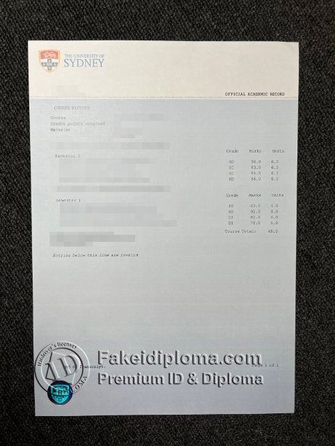 The University of Sydney transcript
