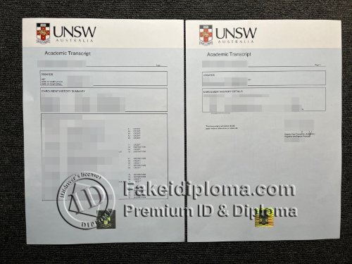UNSW transcript