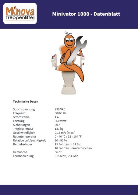 Datenblatt Minivator 1000