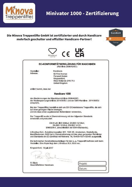 Zertifizierung Minivator 1000