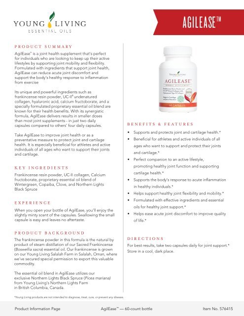 AgilEase Product Information Page