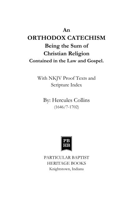Sample An Orthodox Catechism (1680)