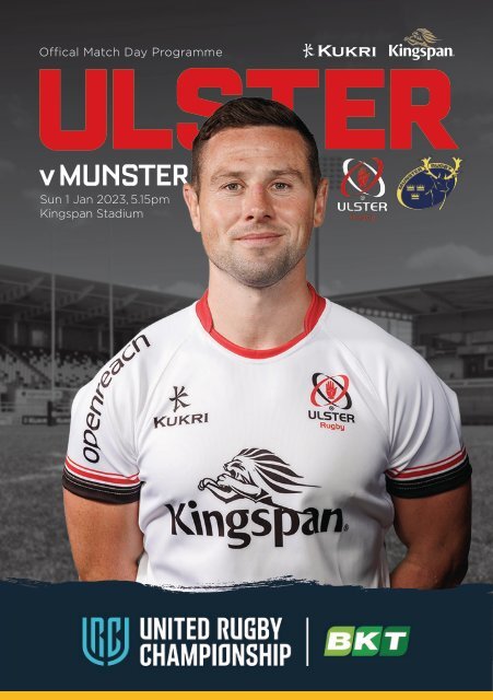 BKT-URC Ulster Rugby Match Day Programme v Munster