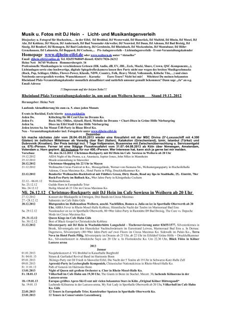 Musik u. Fotos mit DJ Hein - Licht- und ... - DJ Hein-Eifel