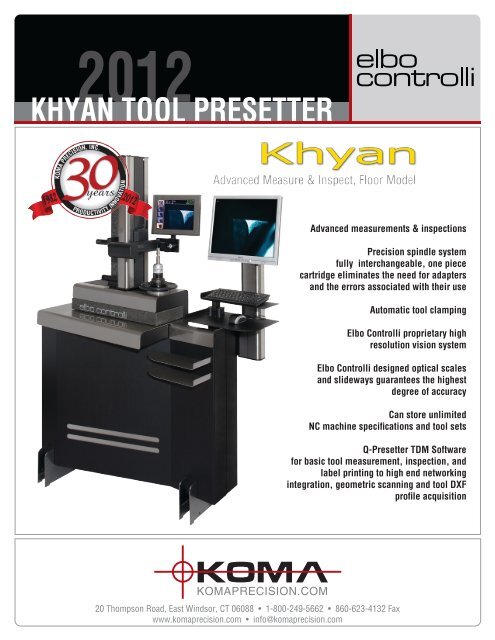 KHYAN TOOL PRESETTER - Koma Precision, Inc.