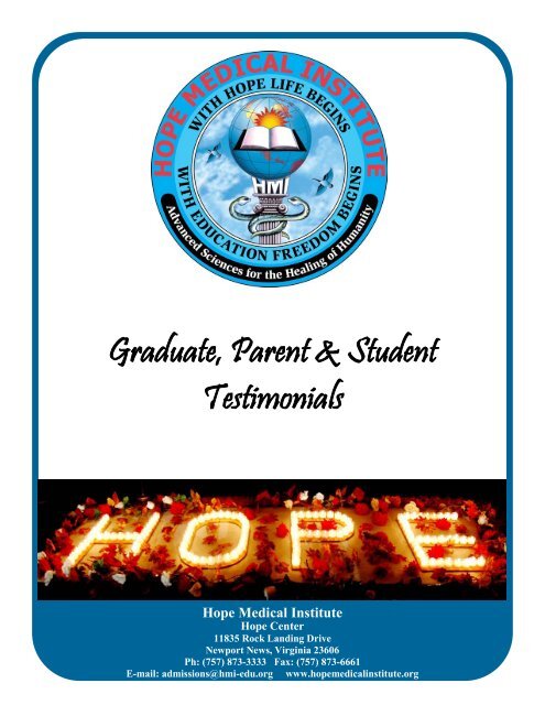 Graduate, Parent & Student Testimonials - Hope Medical Institute
