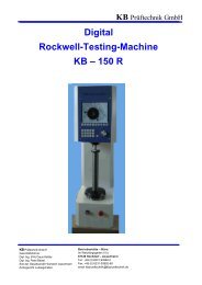 KB250BVZ / KB750BVZ - KB-Prüftechnik