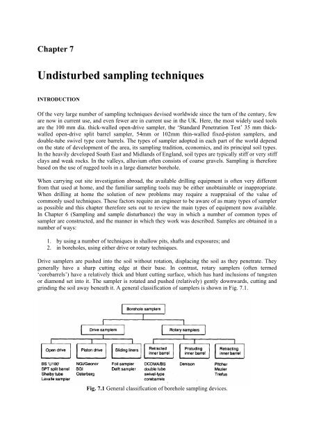 Chapter 7 Undisturbed sampling techniques - geotechnique.info