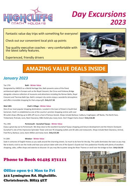Highcliffe Coach Holidays - Day Excursion Book