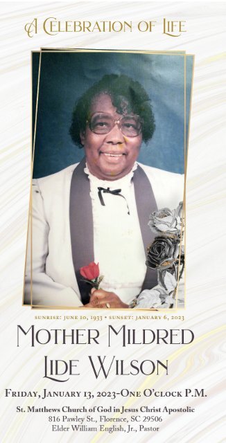 Mother Mildred Wilson Memorial Program