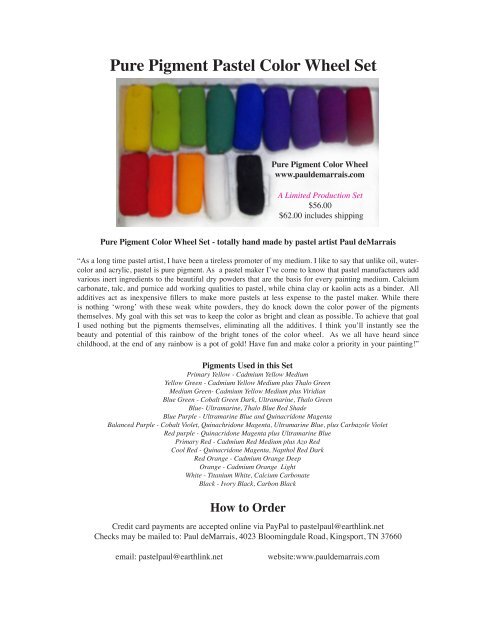Pure Pigment Pastel Color Wheel Set - Appalachian Pastel Society