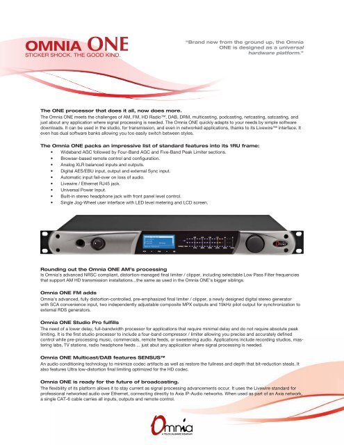 OMNIA ONE - Omnia Audio