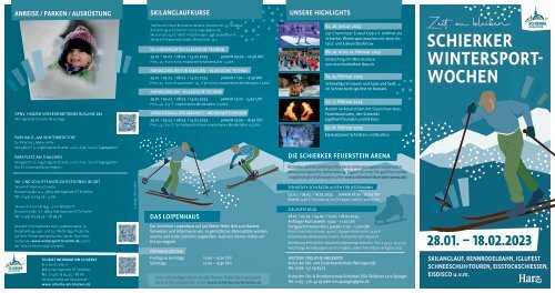 Programmflyer Wintersportwochen in Schierke 2023