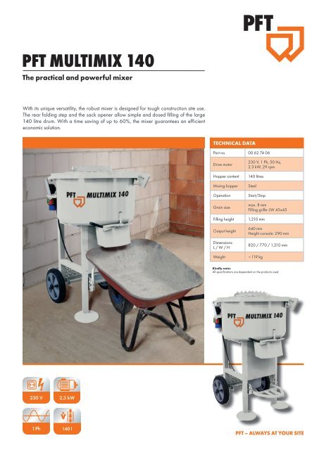 PFT MULTIMIX 140_en