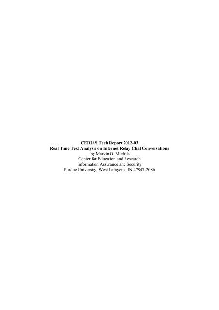 Real Time Text Analysis of Internet Relay Chat Conversations