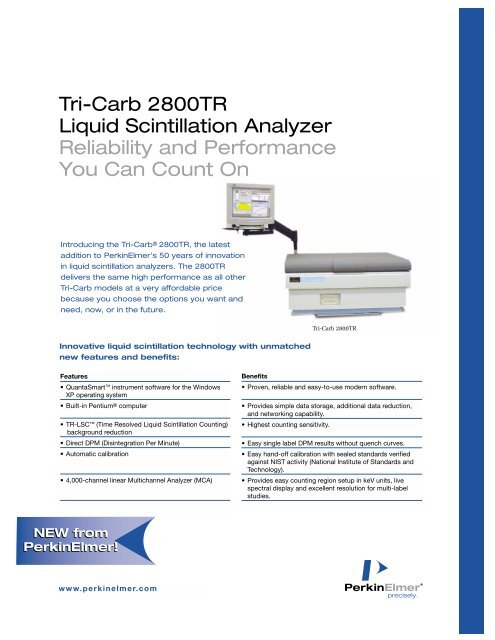 Perkin Elmer Tri-Carb 2800TR Liquid Scintillation Analyzers