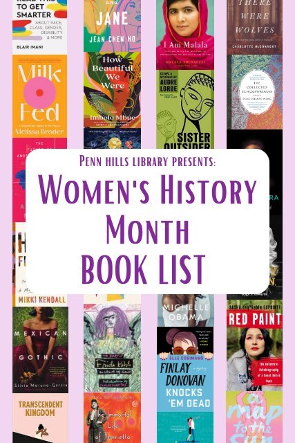 2022 WOMEN'S HISTORY MONTH BOOK LIST