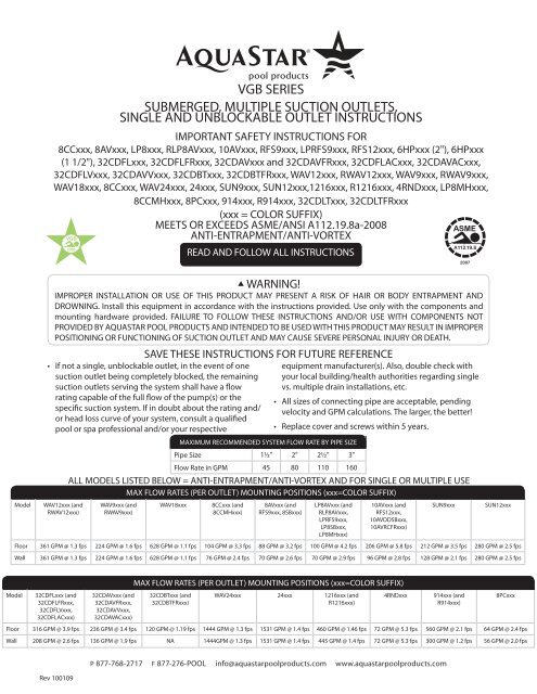 AquaStar Pool Products Inc.