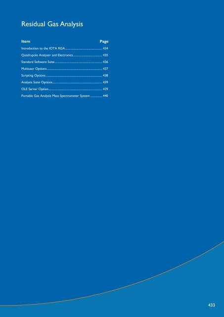 Residual Gas Analysis - VG Scienta