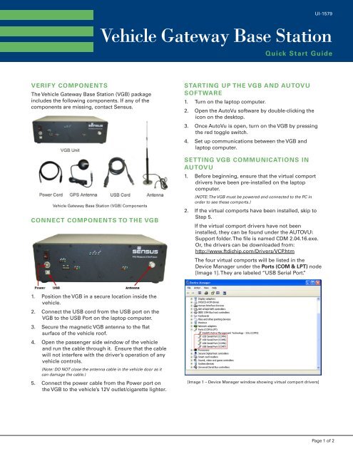 VGB Quick Start Guide - Sensus