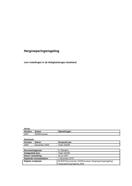 1 Veiligheidsregio Ijsselland