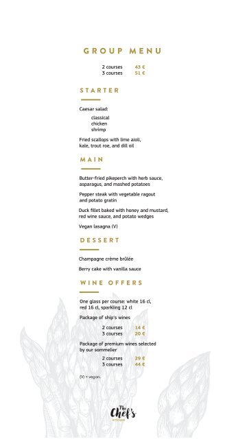 The Chef's Kitchen Group Menu 2023 EN