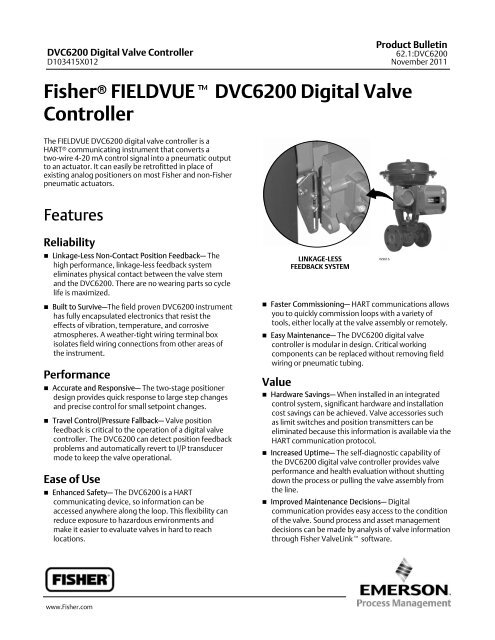 Fisherr FIELDVUEt DVC6200 Digital Valve Controller