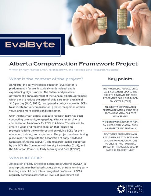 EvalByte: Alberta Compensation Framework Project EvalByte: Alberta Compensation Framework Project