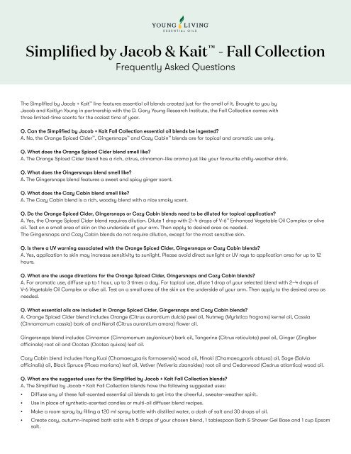 Simplified Fall Collection FAQs