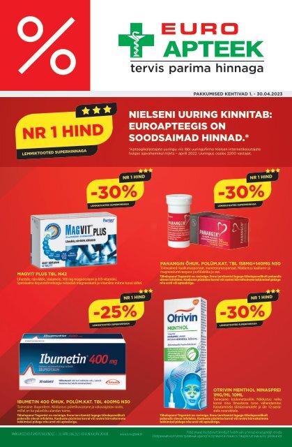 Euroapteegi kliendileht APRILL 2023