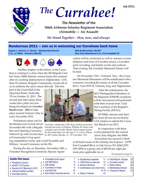 The Currahee! - 506th Airborne Infantry Regiment Association