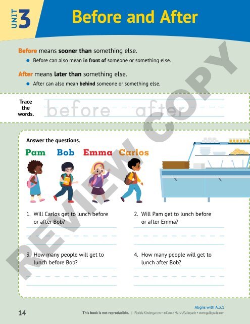 FL Kindergarten Unit 3 Student Book SAMPLE