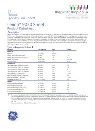 Lexan Polycarbonate Sheet - Technical Processing Guide - Plastics