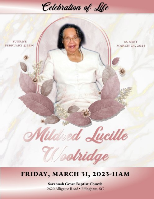 Mildred Woolridge Memorial Program