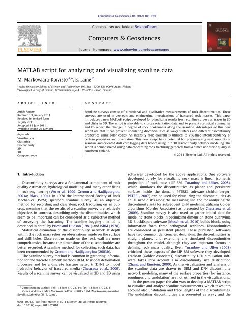 Matlab Script For Analyzing And Visualizing Scanline Data Kyt2014
