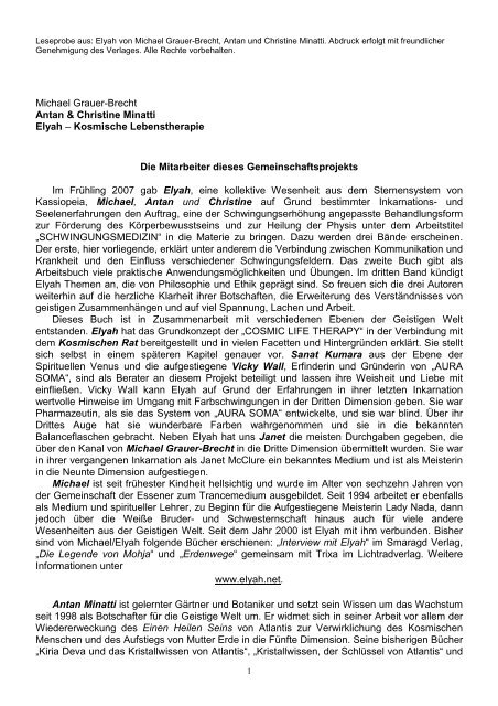 Michael Grauer-Brecht Antan & Christine Minatti Elyah ... - PranaHaus