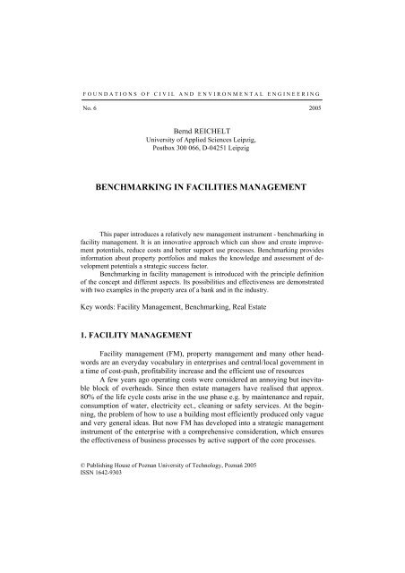 Benchmarking In Facilities Management