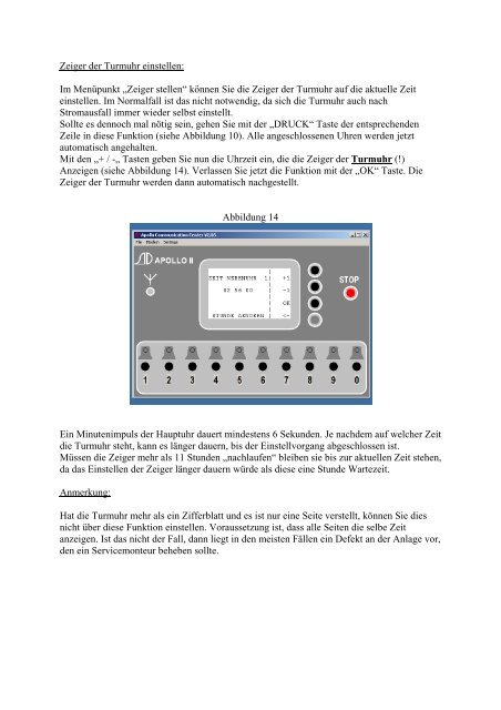 Zeiger der Turmuhr einste