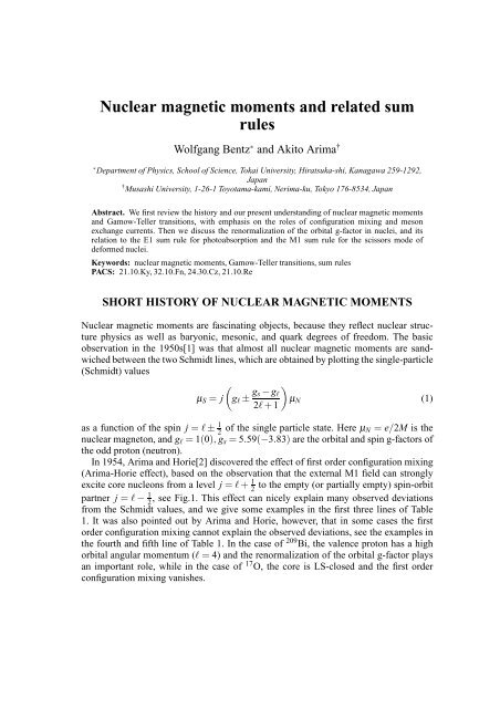 Nuclear magnetic moments and related sum rules
