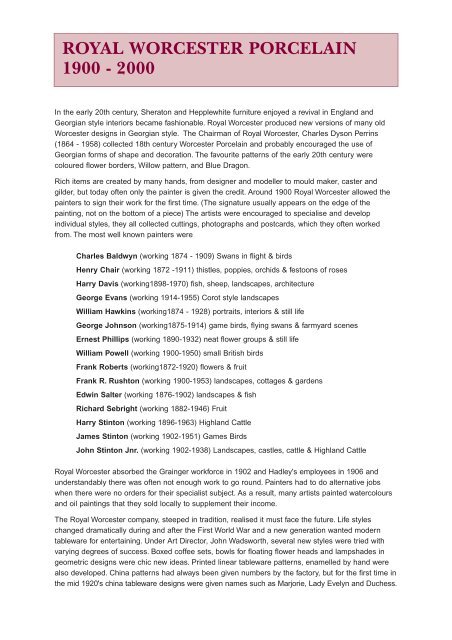 16 Royal Worcester 20th century - Worcester Porcelain Museum