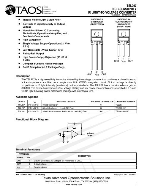 Equipement électrique, d'essai LIGHT-VOLTAGE CONVERTER NEW TSL257 ...