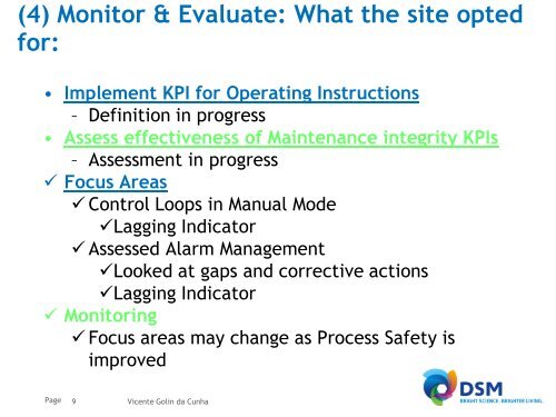 (4) Monitor & Evaluate: W