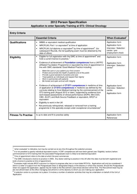 2012 Person Specification - Mmc.nhs.uk