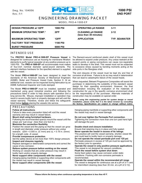 ENGINEERING DRAWING PACKET - US Watermaker