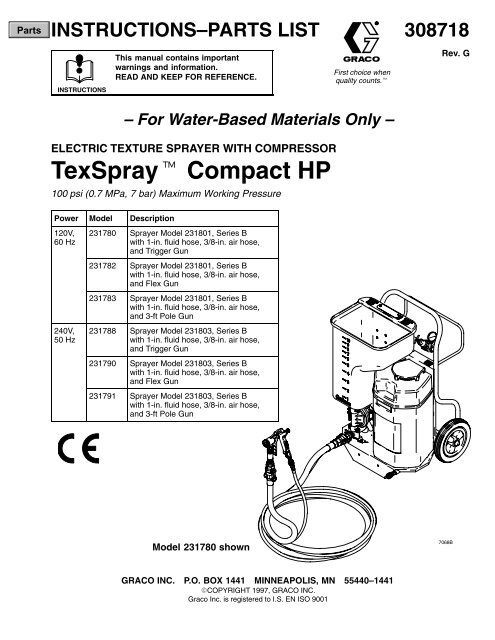 TexSpray Compact HP - Graco Inc.