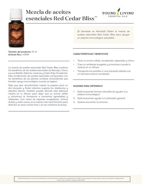 Mezcla de aceites esenciales Red Cedar Bliss PIP